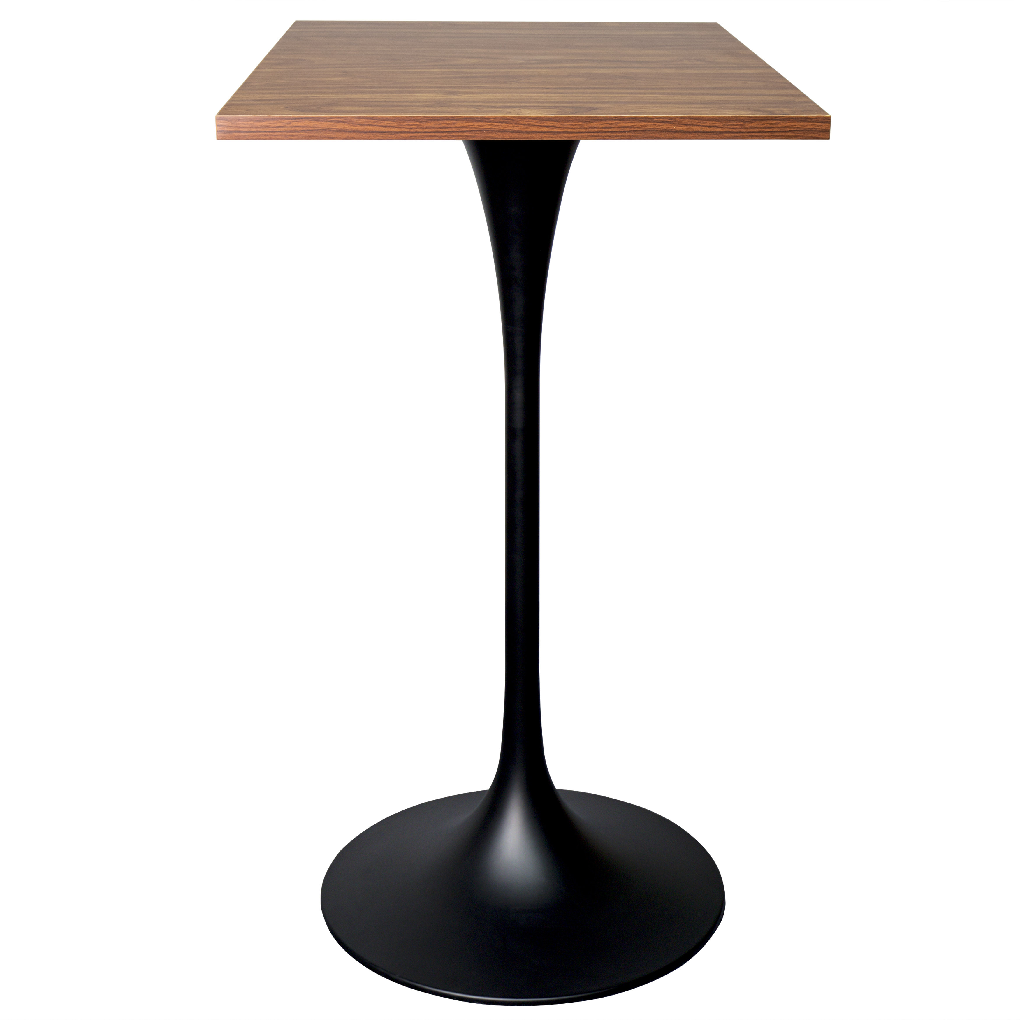 George Oliver Travis 24" Square Bar Height Table With MDF Top And Stainless Steel Pedestal Base ...
